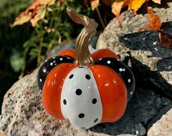 Whimsical Fall and Holiday Hand Painted Pumpkin - Etsy