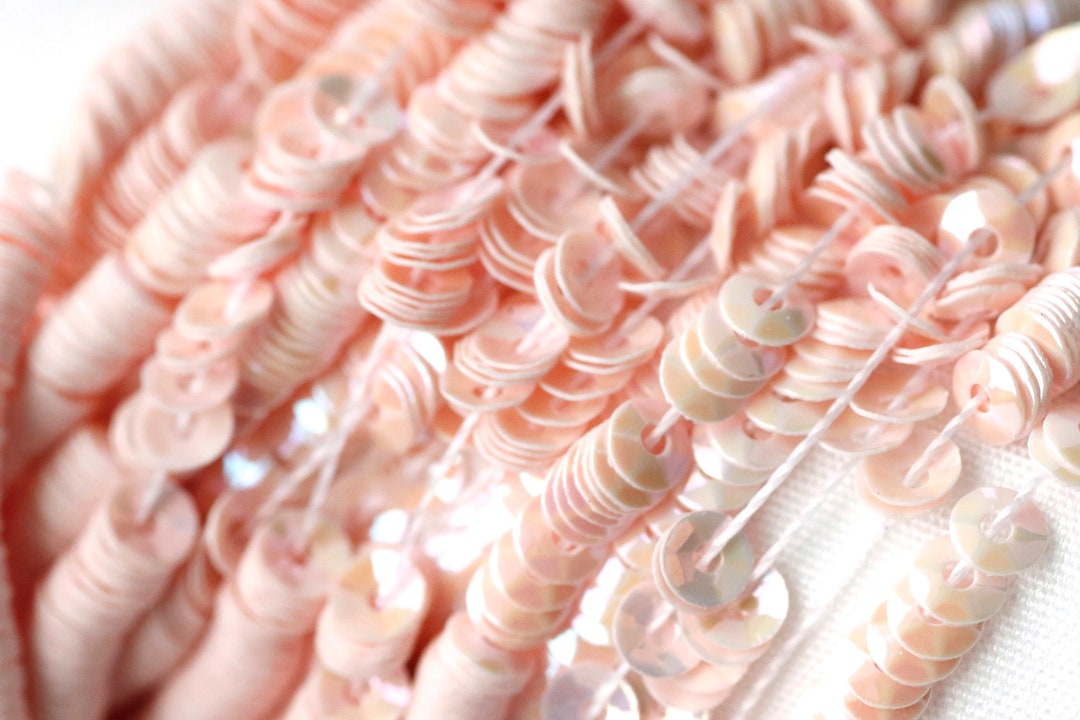 Pale Pink Oriental 3mm and 5mm Cup Sequins LM 5009, Strung Sequins ...