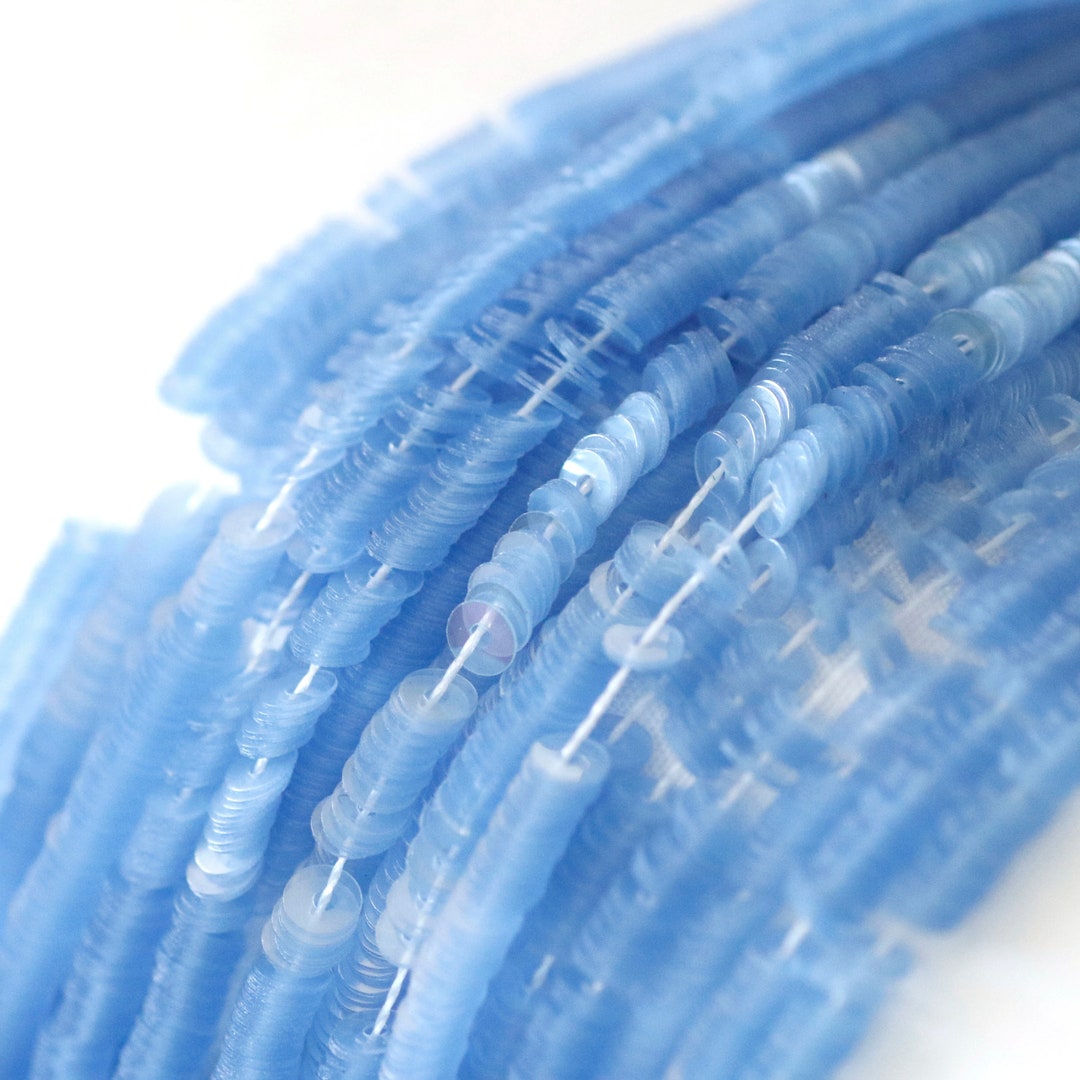 Light Blue Shiny Crystal 3 Mm Flat Sequin, Sequins on String, Langlois ...