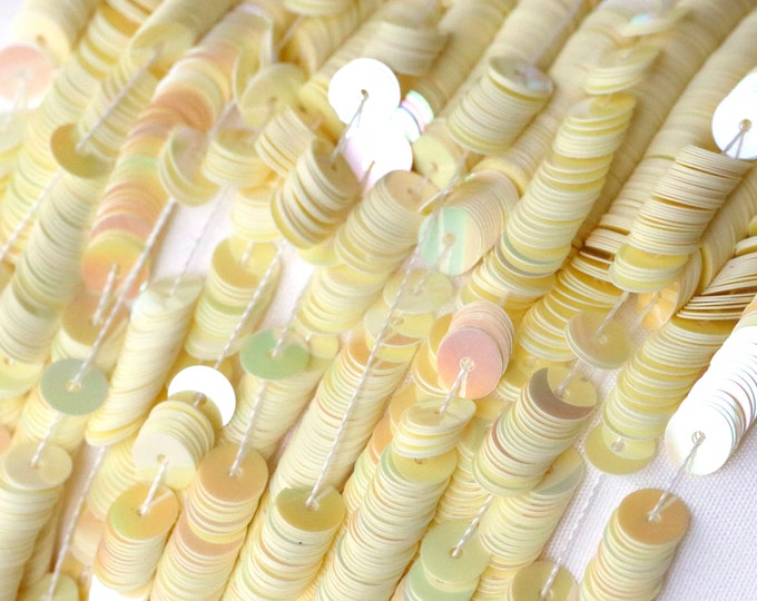 Light Yellow Oriental 5 Mm Sequins No 5054, Strung Sequins, LM France ...