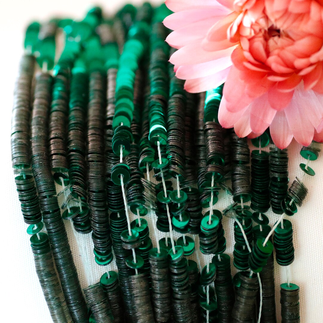 Dark Green French Flat Sequins LM 2046, 3 Mm, Sequins on String ...