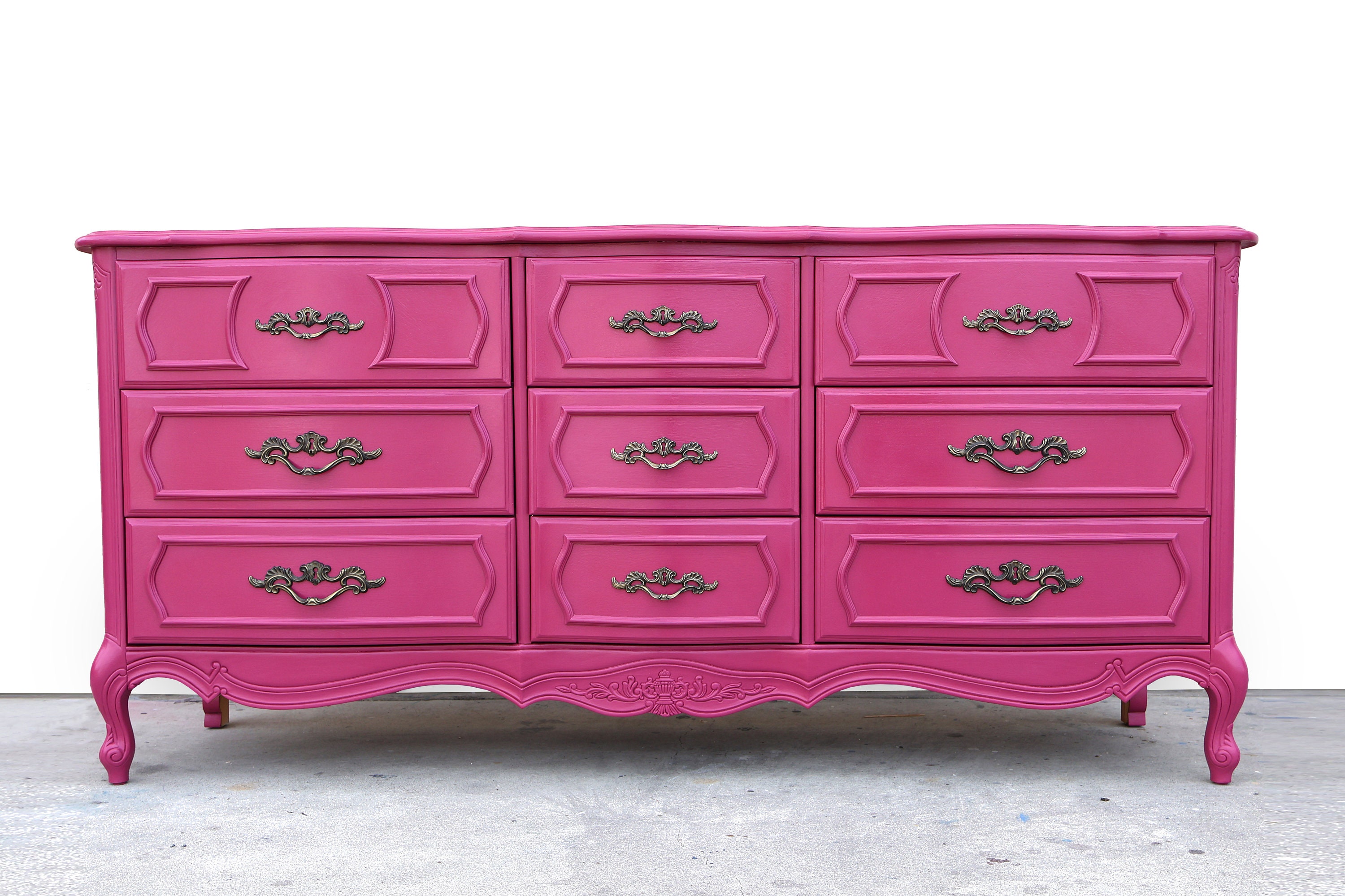 Available, Free Shipping: French Provincial Hot Pink Dresser, Chest of ...
