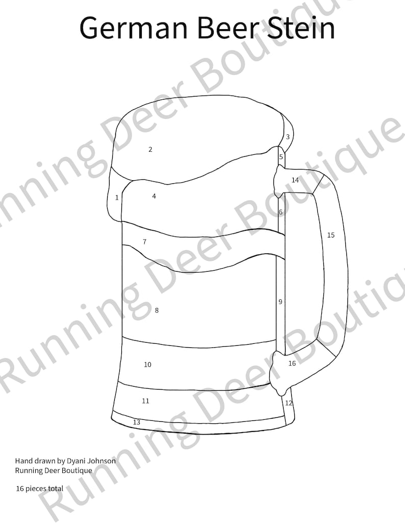 German Beer Stein Stained Glass Pattern - Etsy