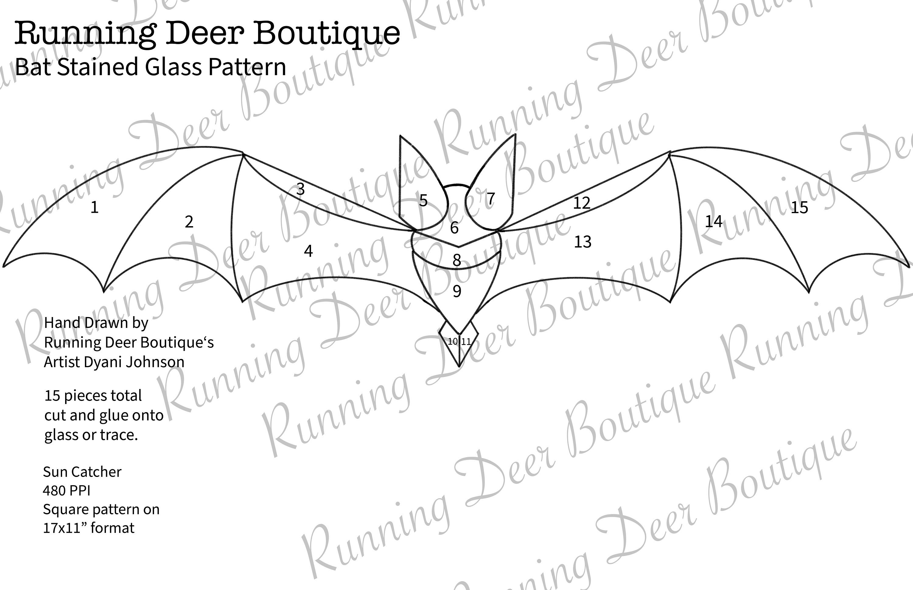 Bat Stained Glass Pattern - Etsy