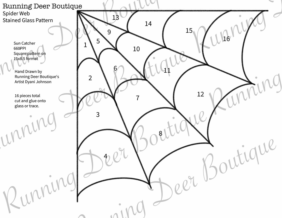 Spider Web Stained Glass Pattern - Etsy
