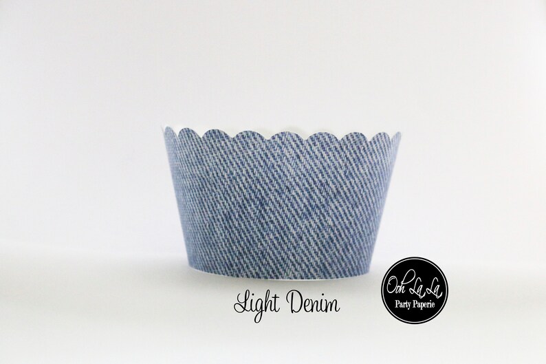 Set of 50 Denim-style Cupcake Wrappers Made to Order | Etsy