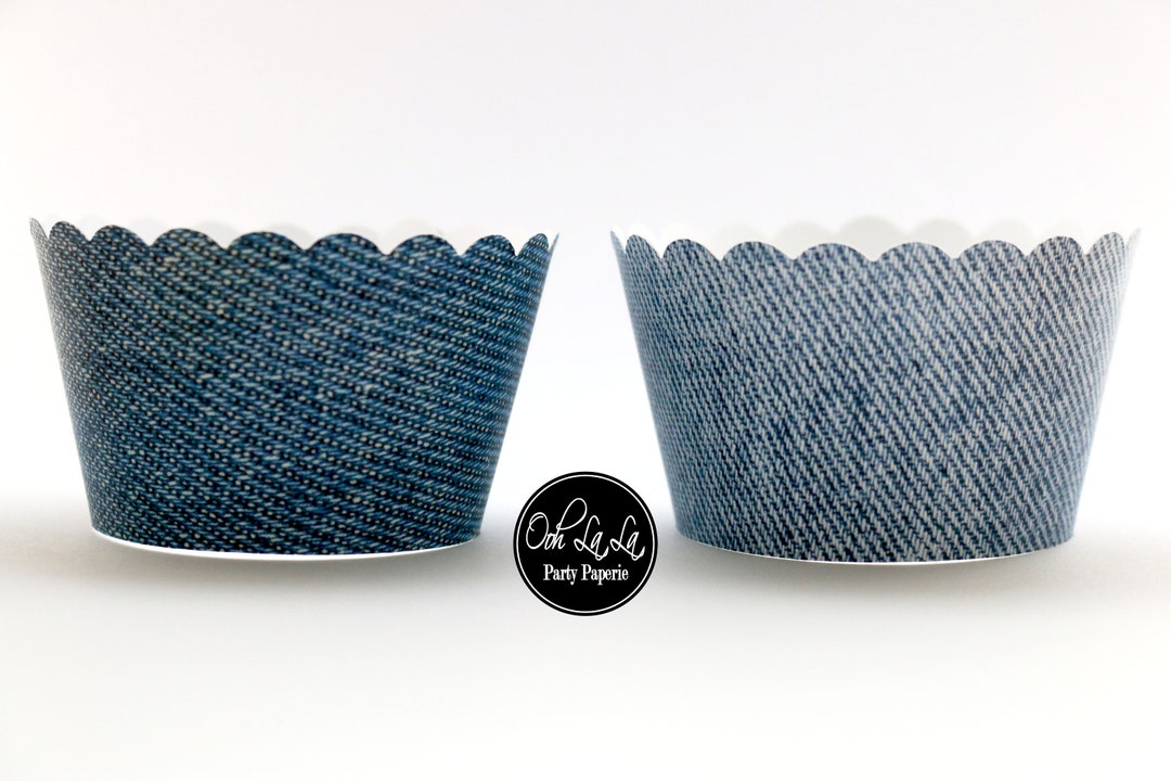 Set of 50 Denim-style Cupcake Wrappers-no Personalization - Etsy