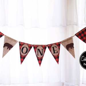 MADE TO ORDER Lumberjack Buffalo Plaid and Burlap Banner Different Text ...