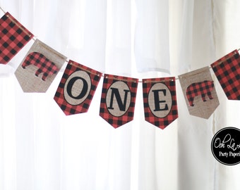 MADE TO ORDER Lumberjack Buffalo Plaid and Burlap Banner | Etsy