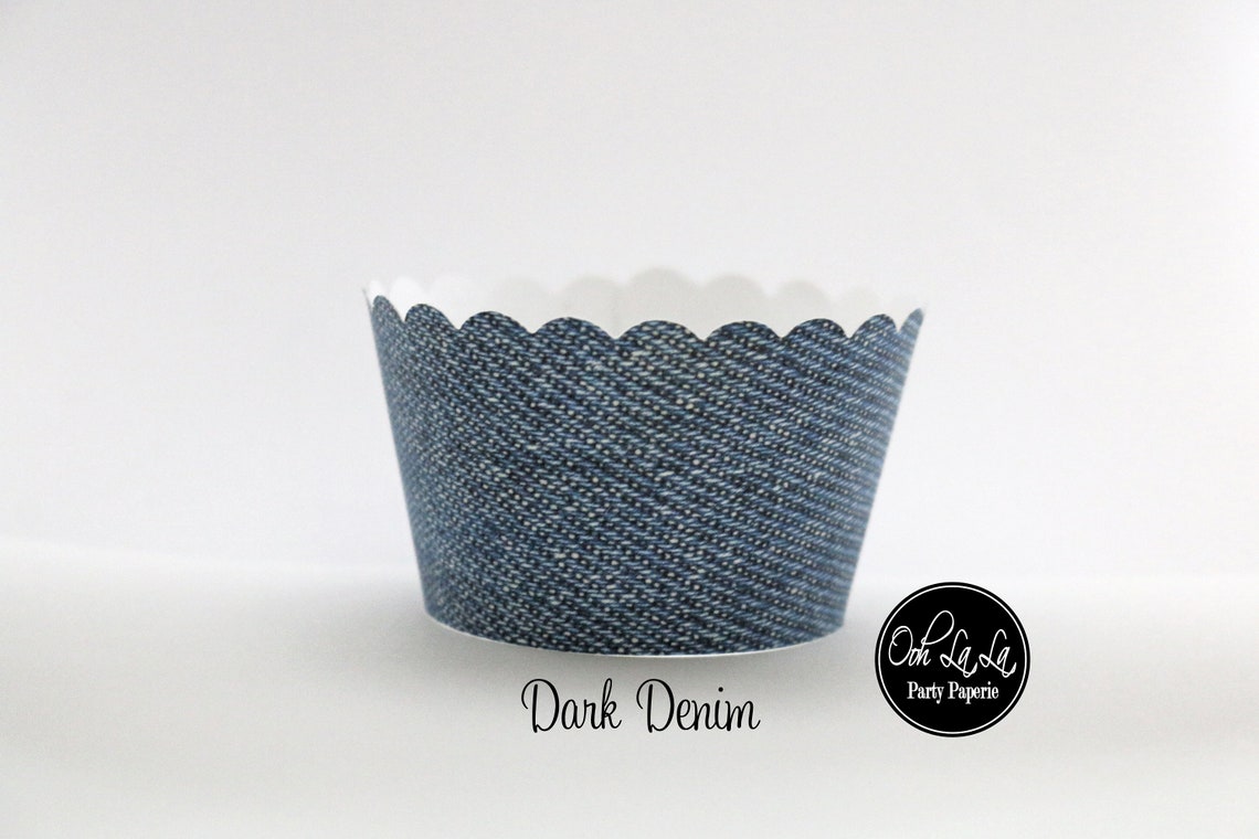 Set of 50 Denim-style Cupcake Wrappers Made to Order | Etsy