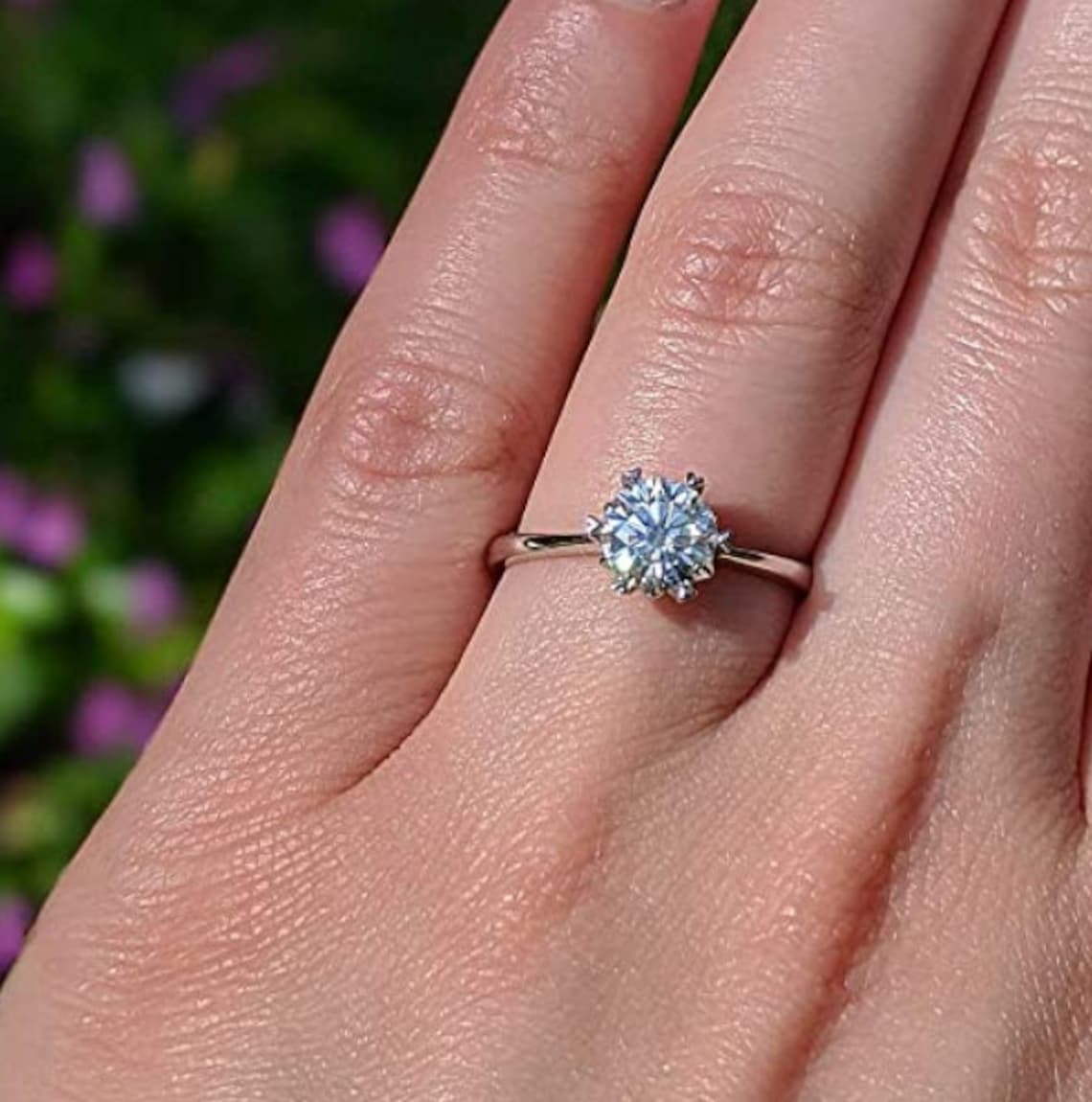 BRIDAL SET: Platinum Plated Sterling Silver 1 Ct RD Solitaire - Etsy