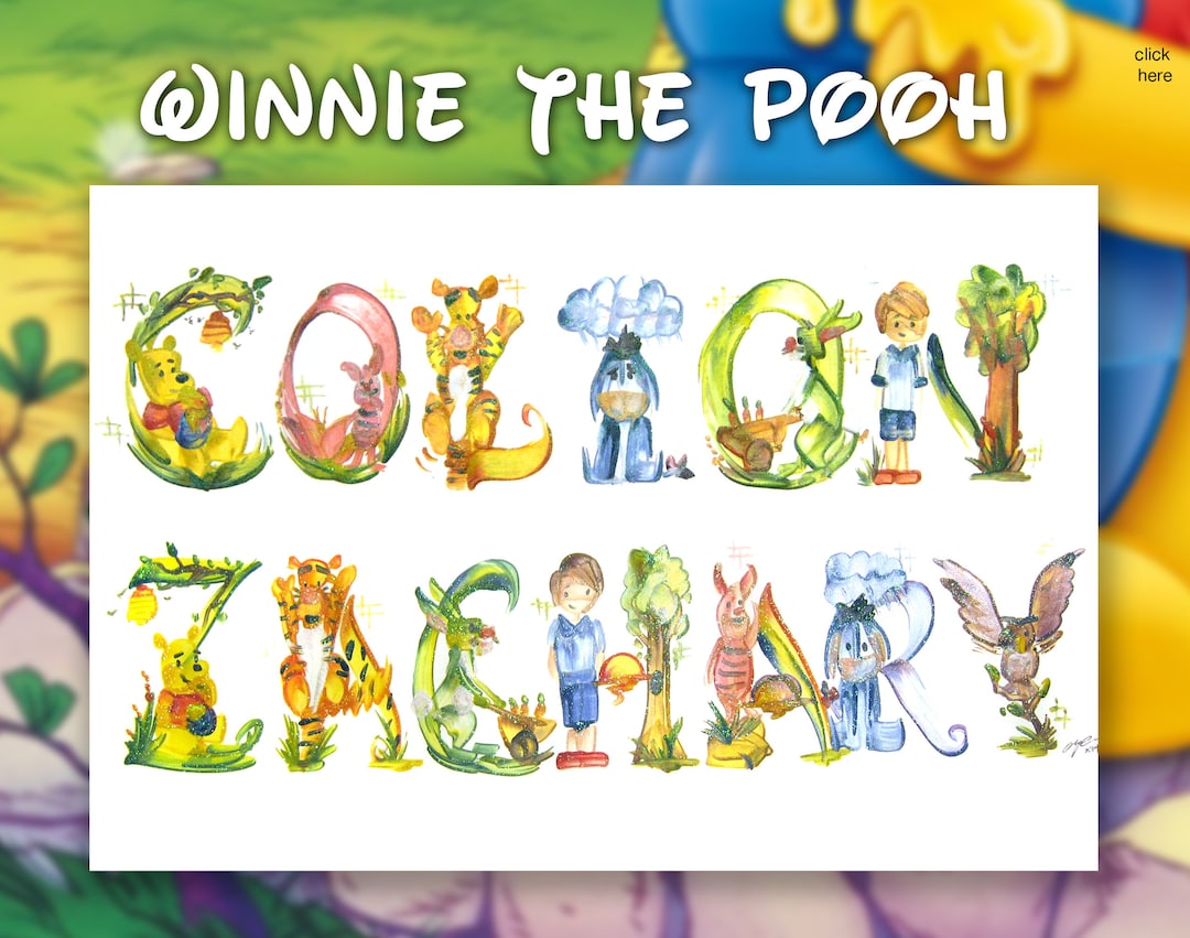 Winnie the Pooh Name Painting - Etsy