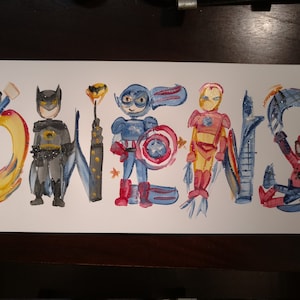 Custom Marvel Name Painting, Disney Name Art, Letter, Disney Letters ...