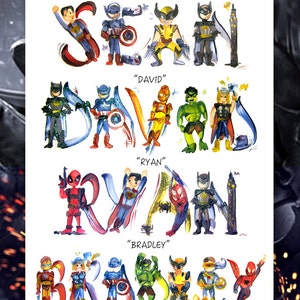 Custom Marvel Name Painting, Disney Name Art, Letter, Disney Letters ...