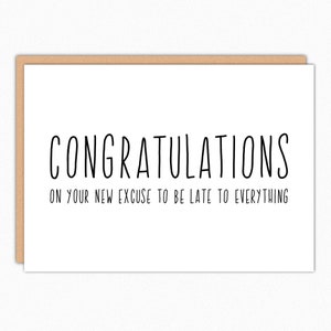 New Baby Card. Baby Congratulations Card. Funny Pregnancy Card ...