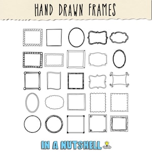 Hand Drawn Doodle Frames. Doodle Borders. Scrapbook Frames. Instant ...