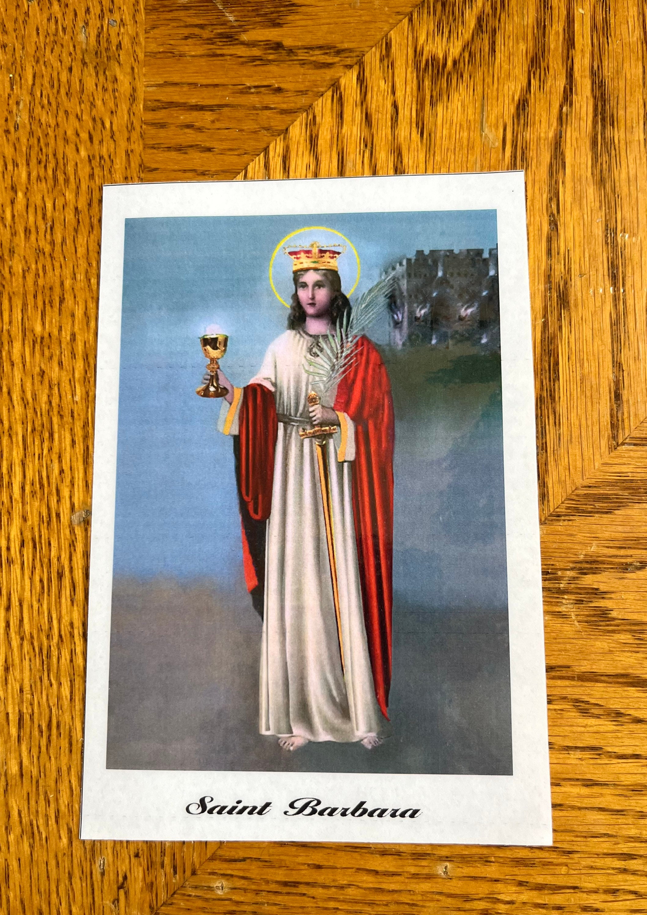 St Barbara 4x6 Laminated Prayer Card in English - Etsy