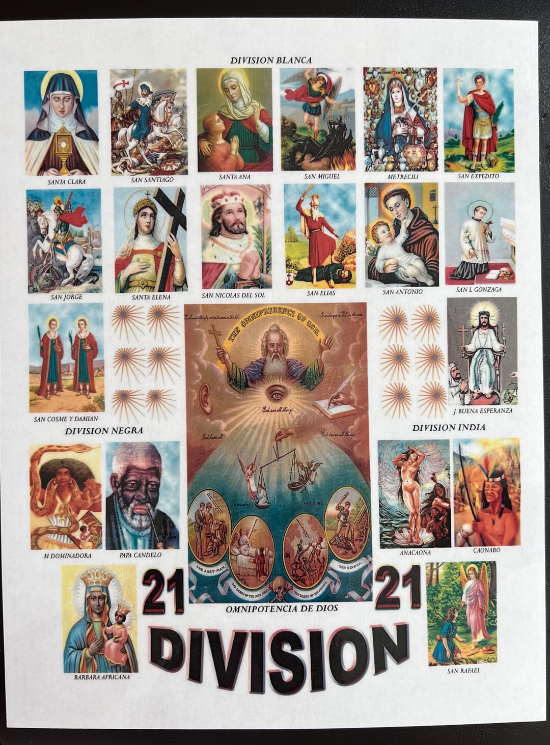 21 Divisions 8x10 Prayer Card Spanish - Etsy