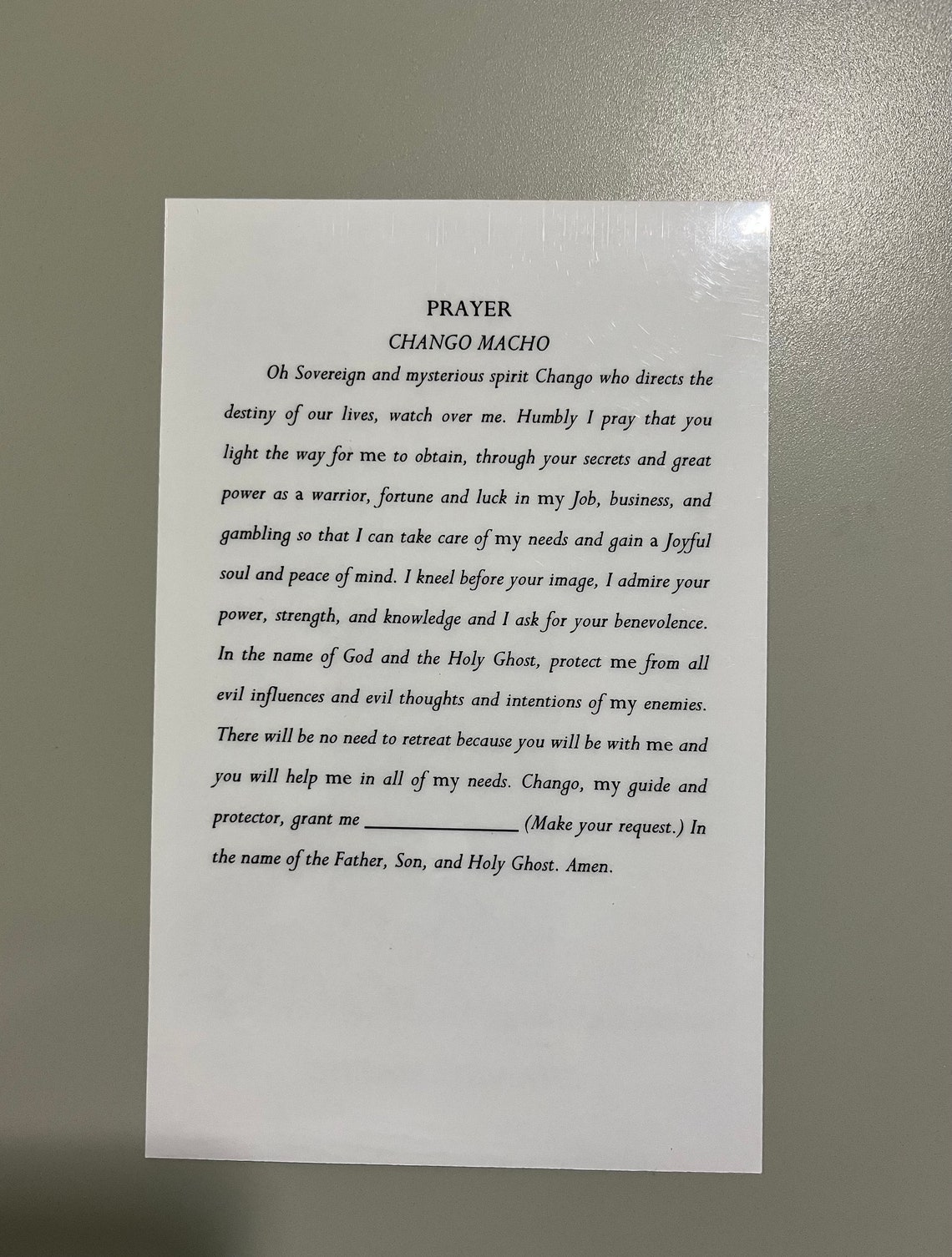Chango Macho Laminated Prayer Card (4x6 In, English) - Etsy