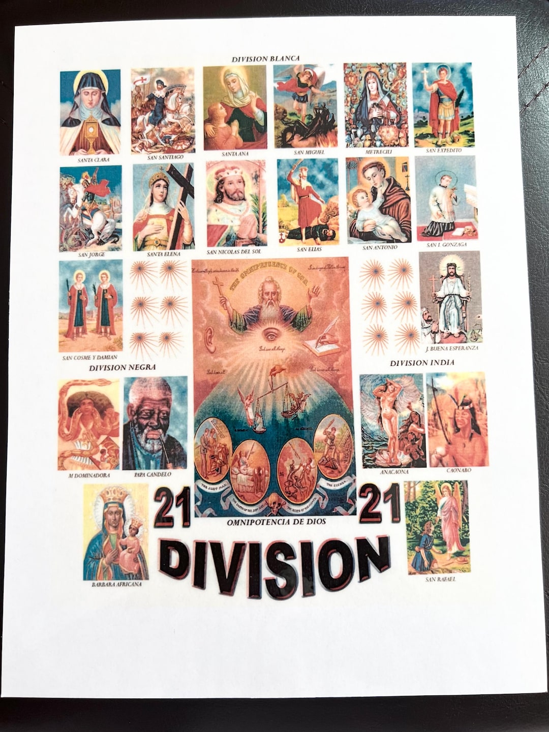 21 Divisions 8x10 Prayer Card English - Etsy