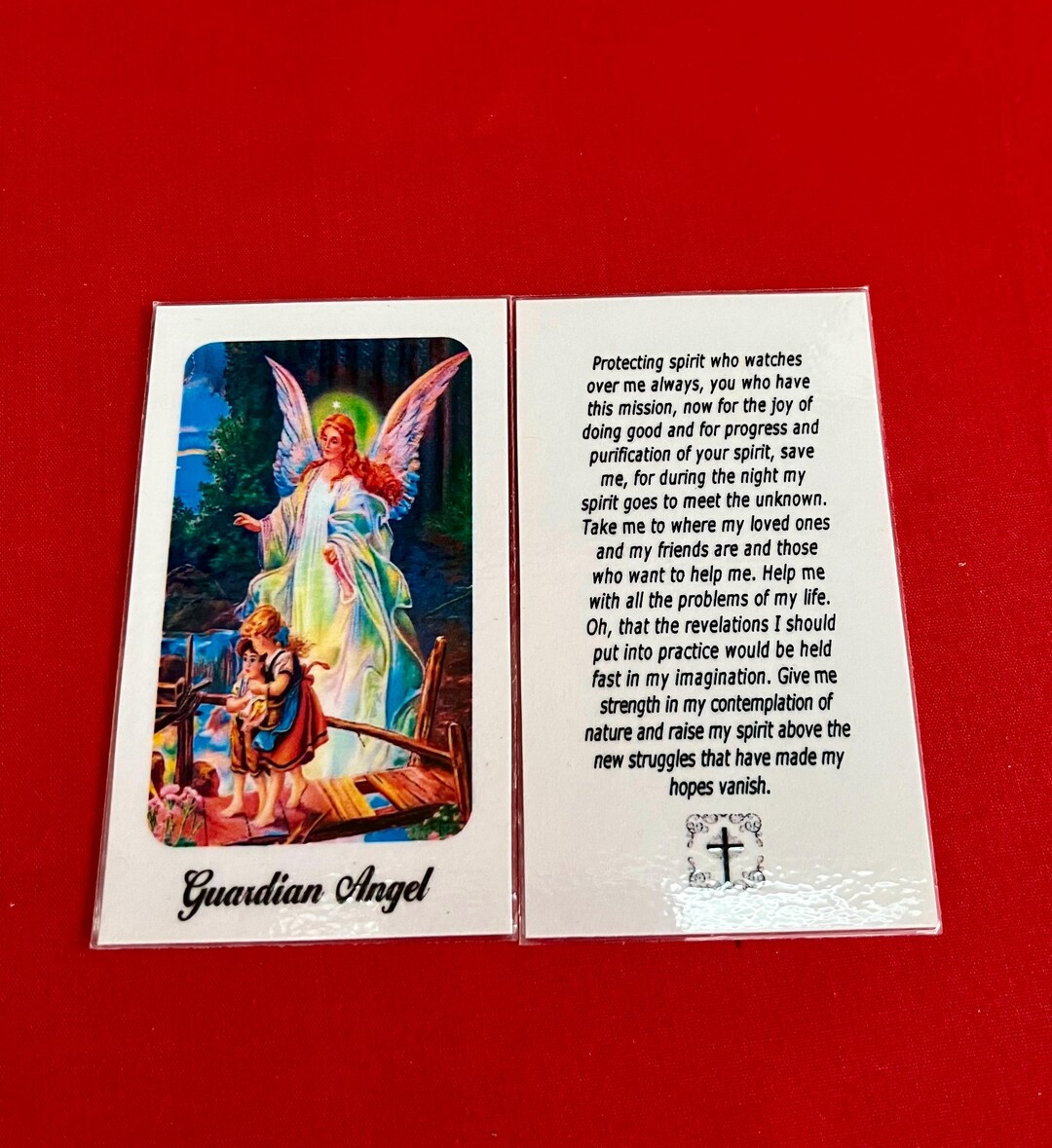 Guardian Angel 2X3 Wallet Size Laminated Prayer Card Angel De La Guarda ...