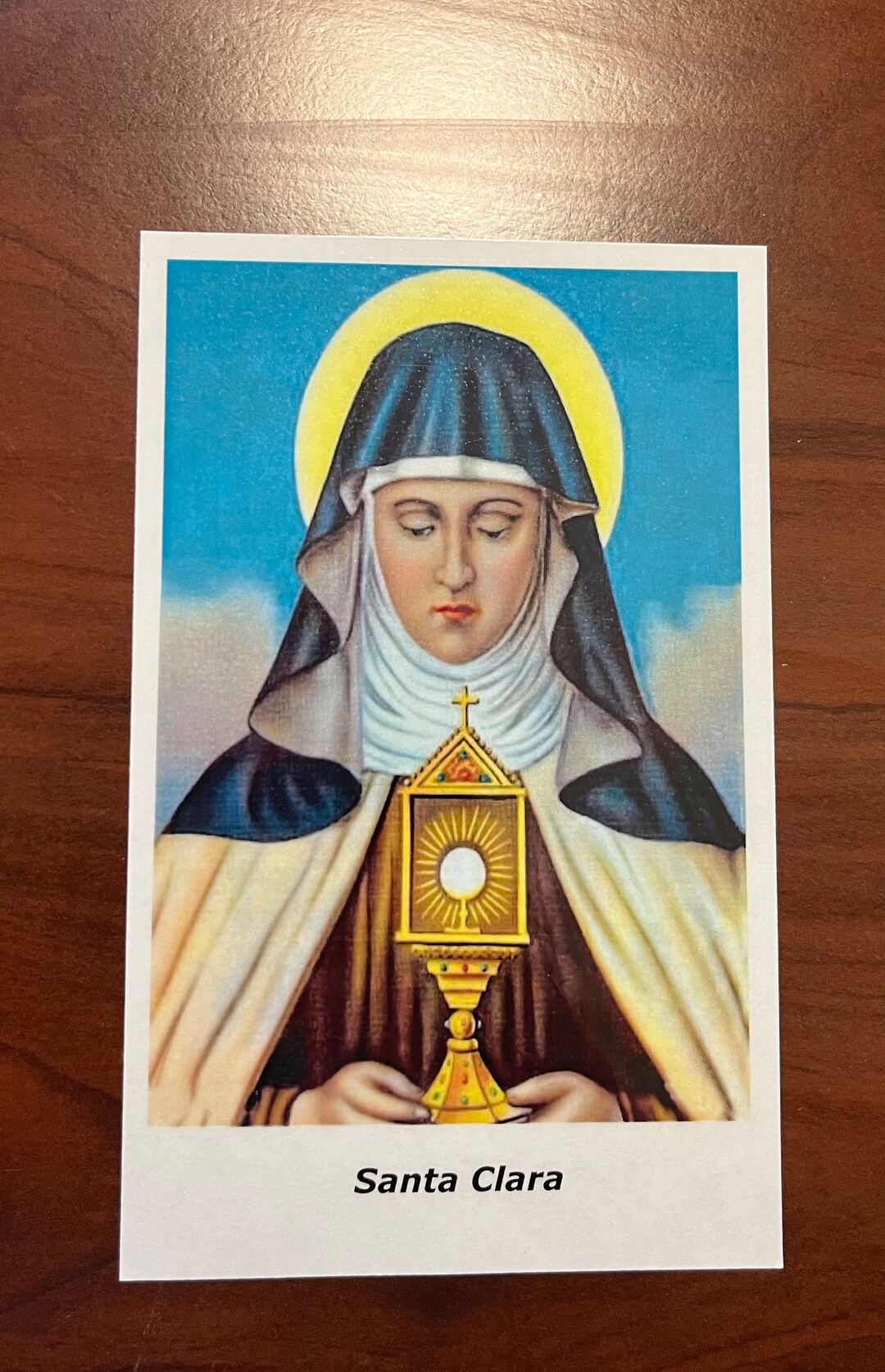 Santa Clara Prayer Card 4x6 Tarjeta De Oración Laminada En Espanol - Etsy