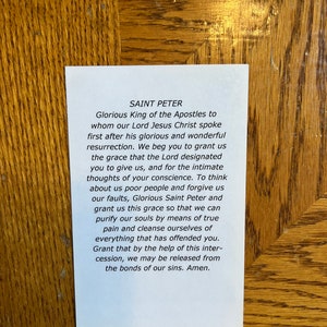 St Peter Prayer Card English - Etsy