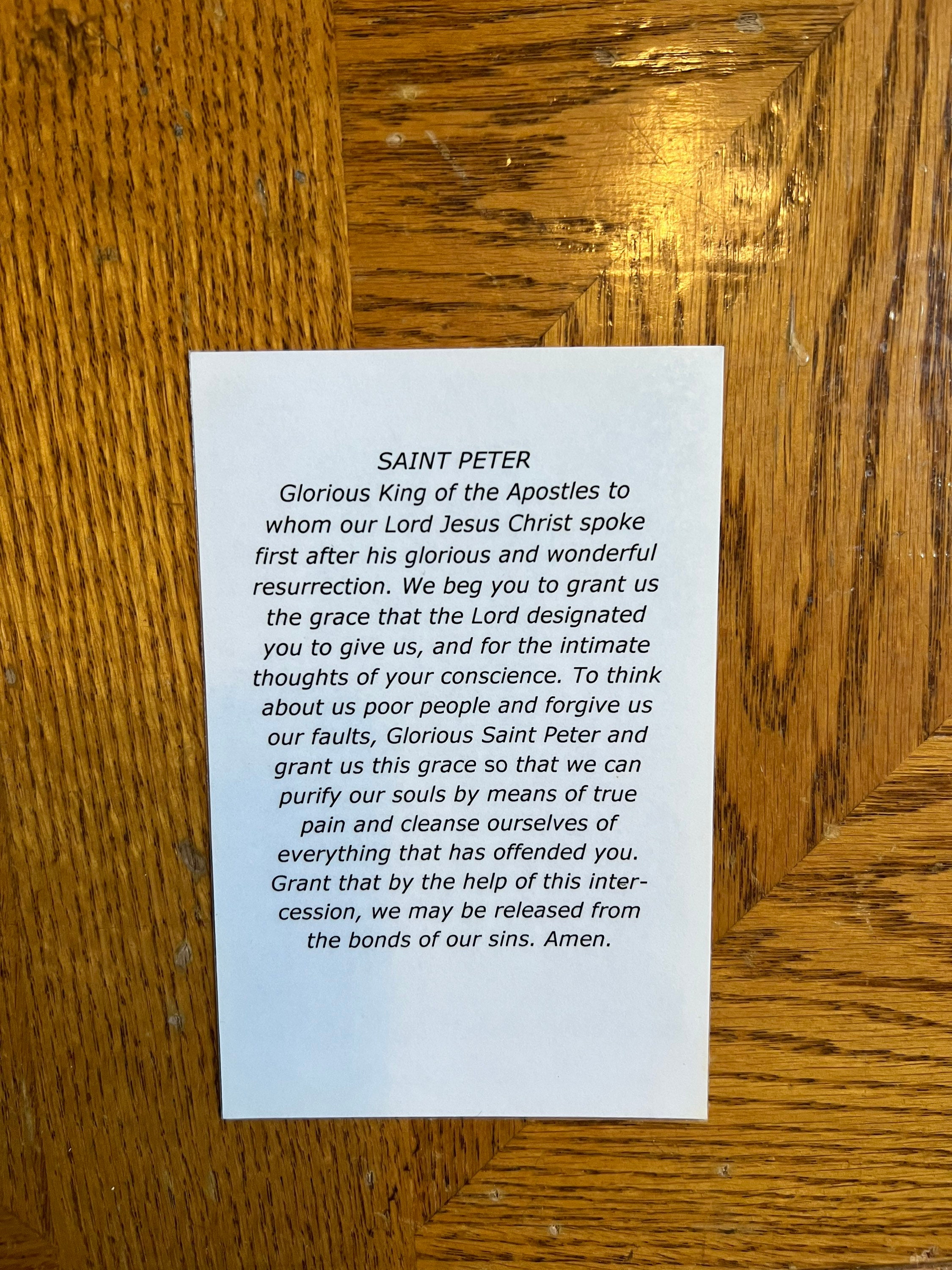 St Peter Prayer Card English - Etsy