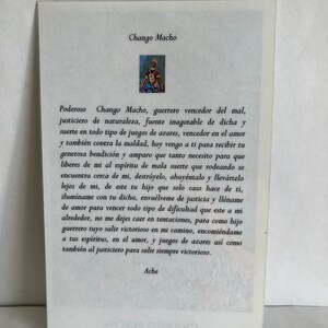 Tarjeta De Oración Chango Macho Laminada En Española 4x6 Prayer Card in ...