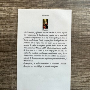 Santa Anna Anaisa Pye Prayer Card 4x6 Laminated Card in Spanish - Etsy