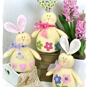 PDF Honey Bunnies Felt Sewing Pattern - Easter Decorations - Intant ...