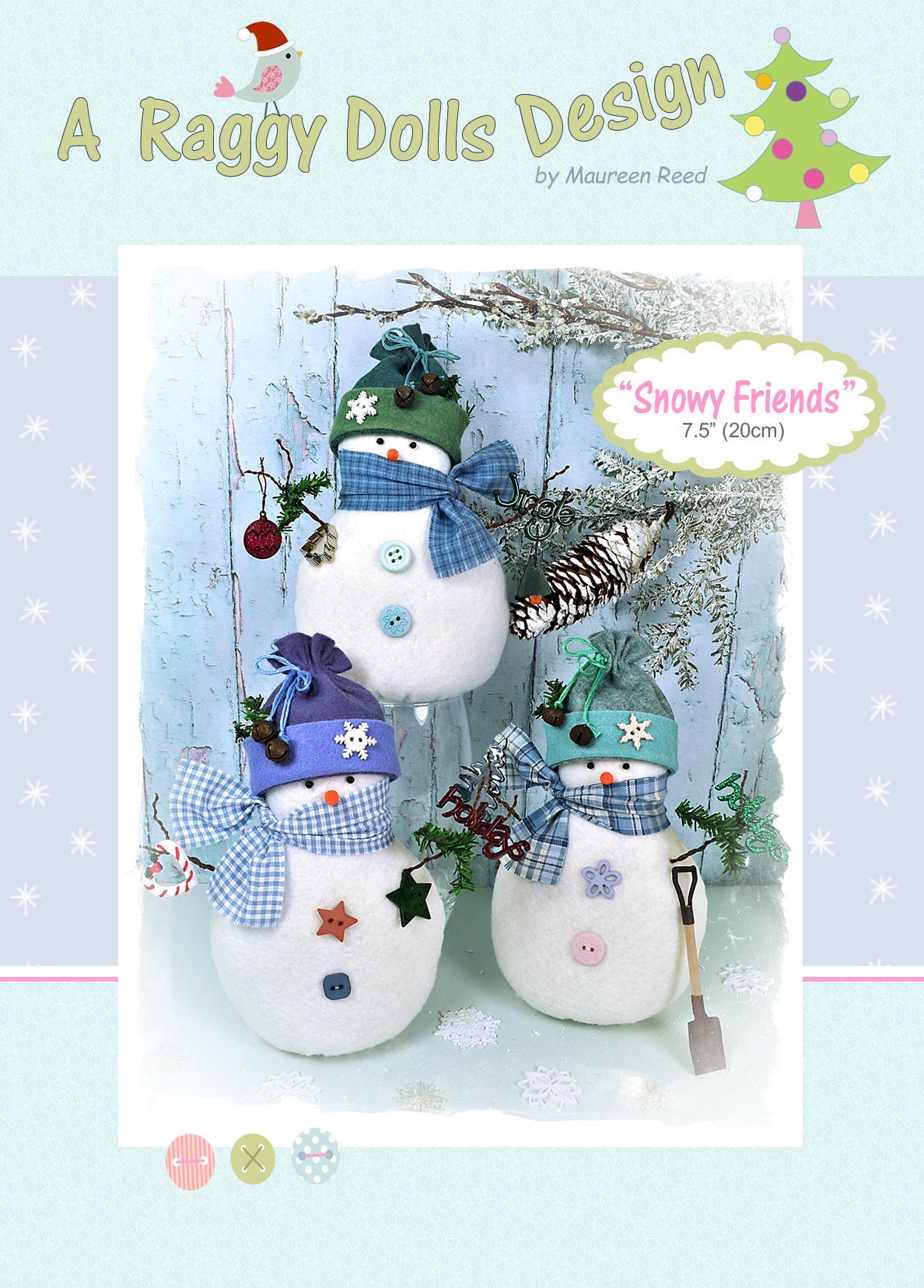 Snowy Friends Snowman Felt Sewing Pattern MAILED Posted - Etsy