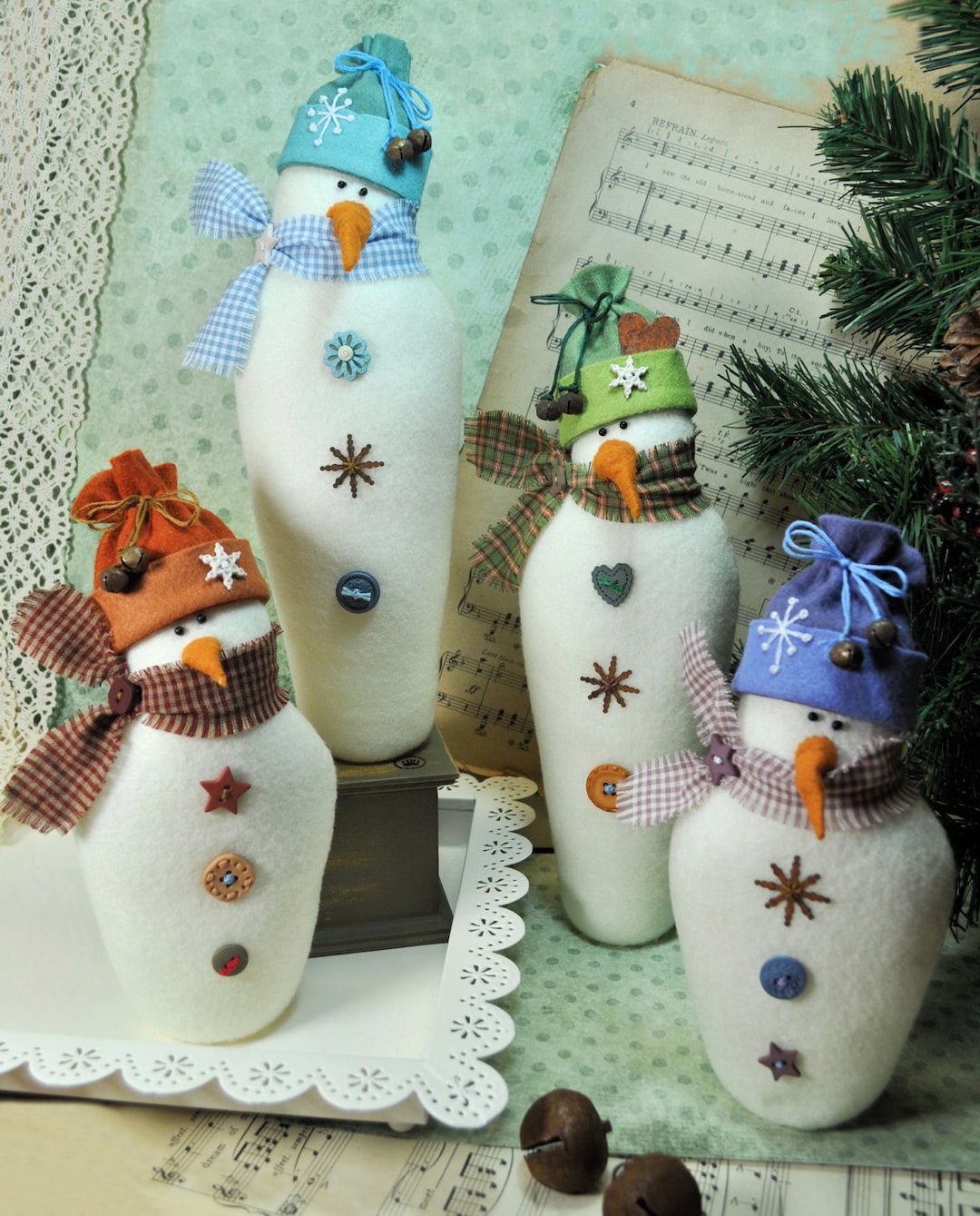 Sprinkles & Snowflake Snowmen Sewing Pattern - MAILED Posted Version - Etsy
