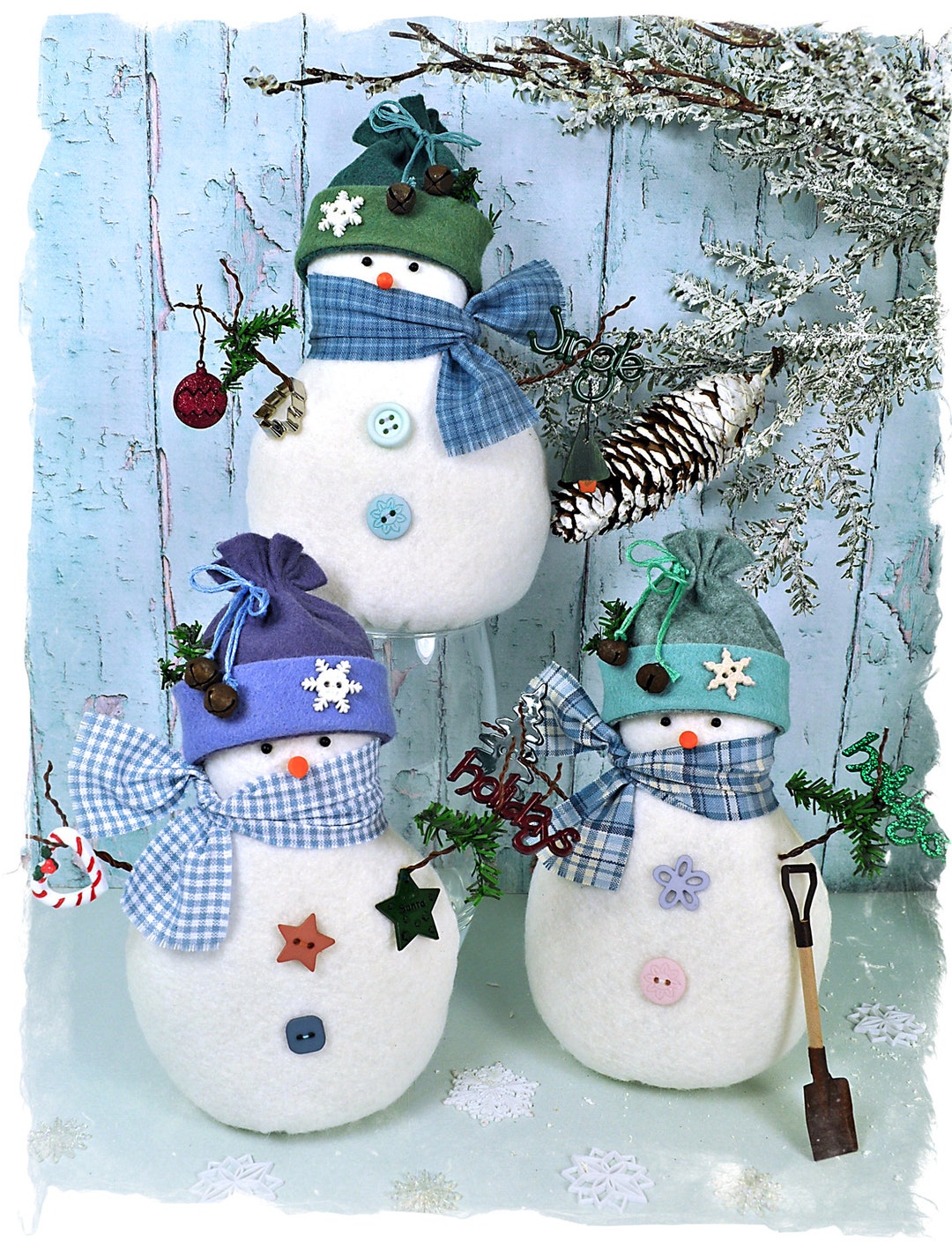 PDF - Snowy Friends Snowmen Sewing Pattern - Instant Download - Etsy