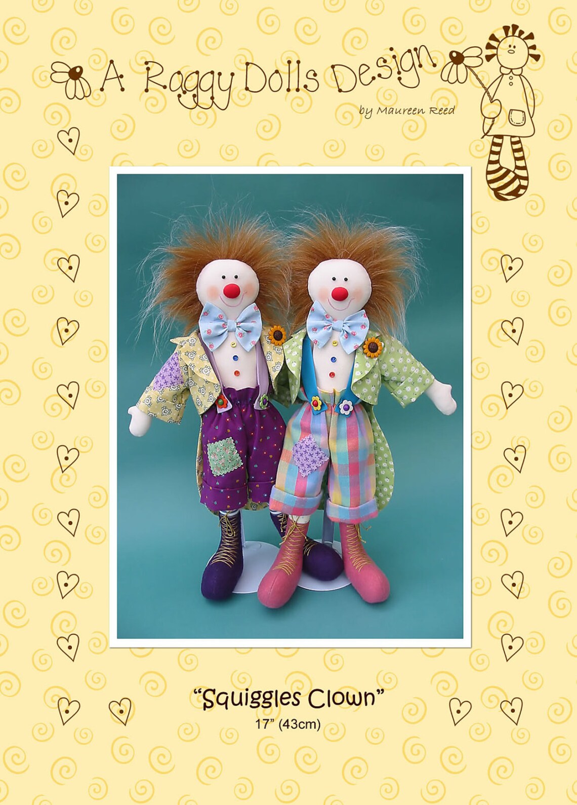 Squiggles Clown Rag Doll Pattern | Etsy