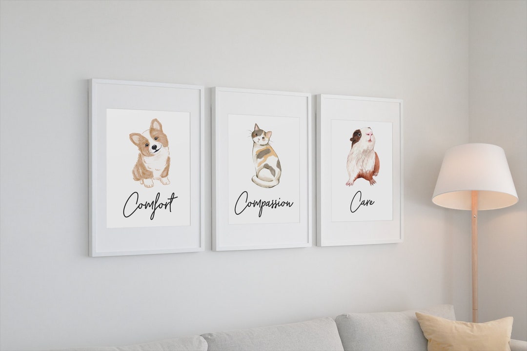 Vet Office Wall Art - Comfort Compassion Care - Digital Wall Art - Dog ...