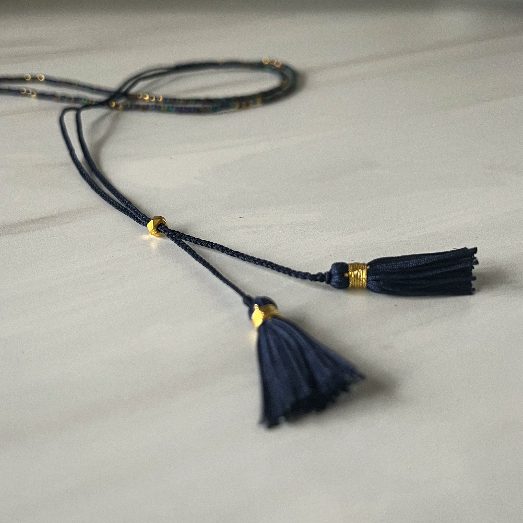 Delicate Frosted Bead Wrap Necklace, Miyuki & Silver Beads Necklace on ...