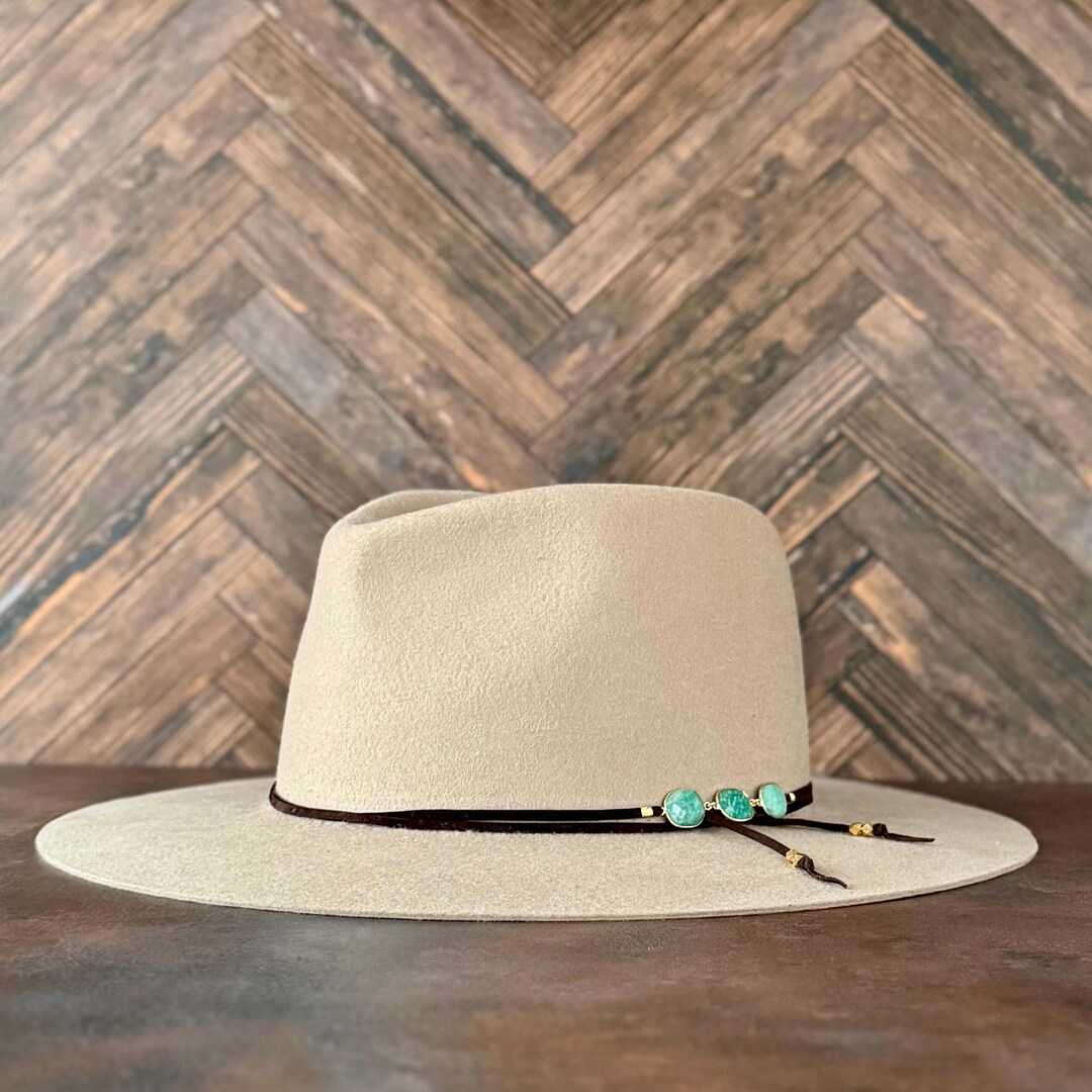 Lani Amazonite and Gold Wrap Hat Band, Stunning Amazonite Gemstone Wrap ...