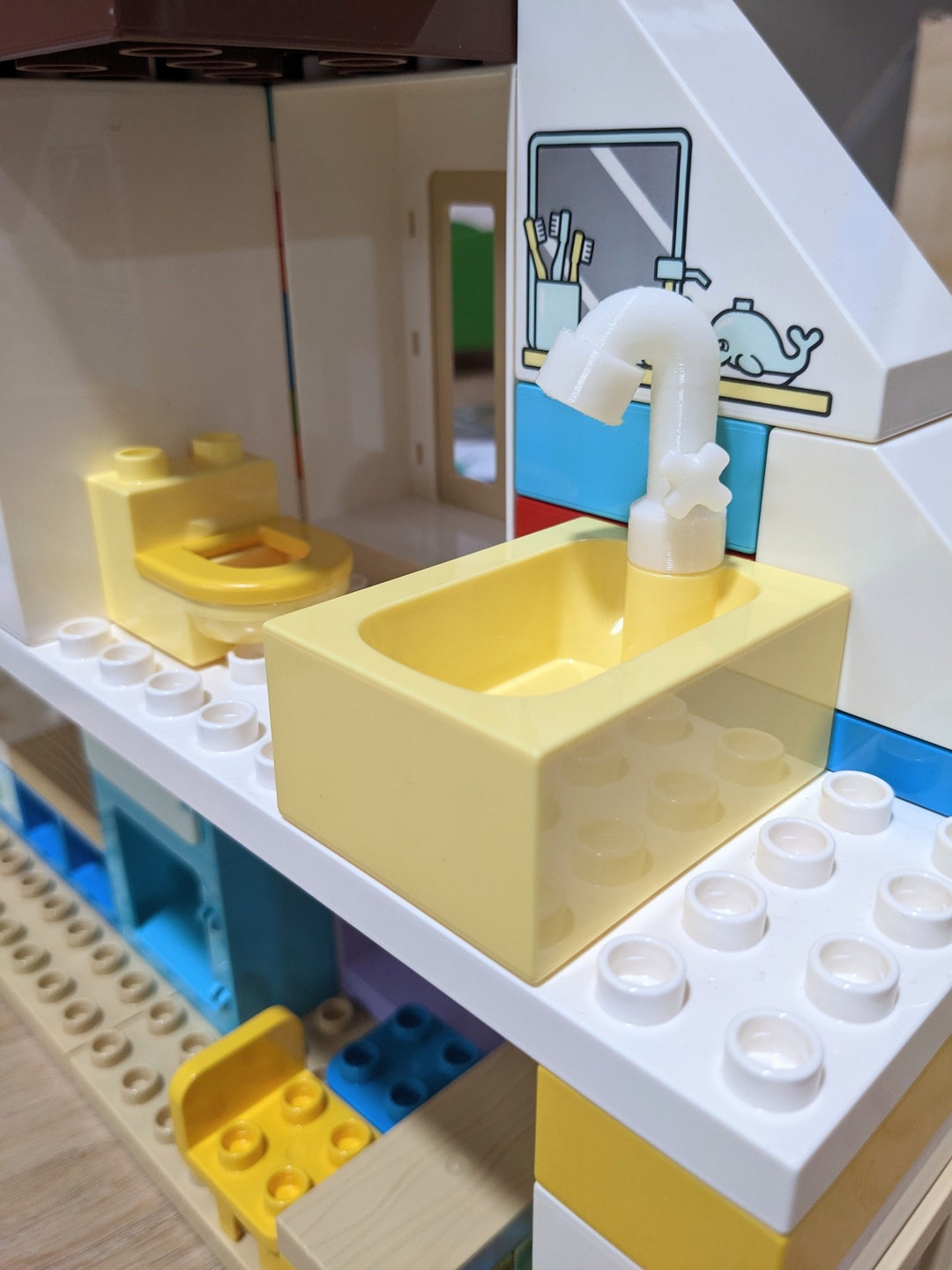 3D Printed Building Block Lego Duplo Compatible Faucet Sink Tap ...