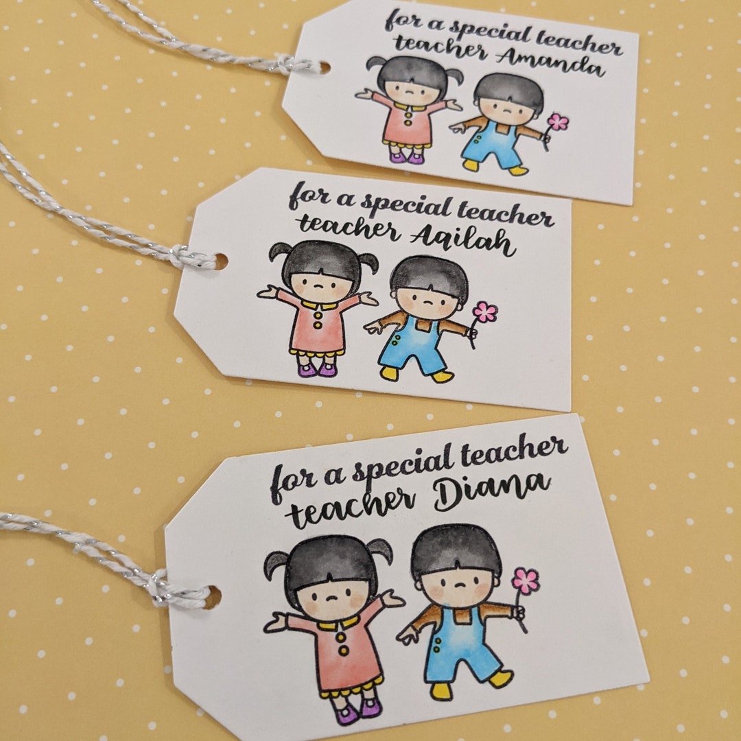 Handmade Teacher's Day Gift Tags / Bookmarks With Cute Critters Boys ...