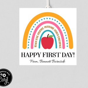 Printable Back to School Gift Tags Happy First Day Take Note Gift for ...