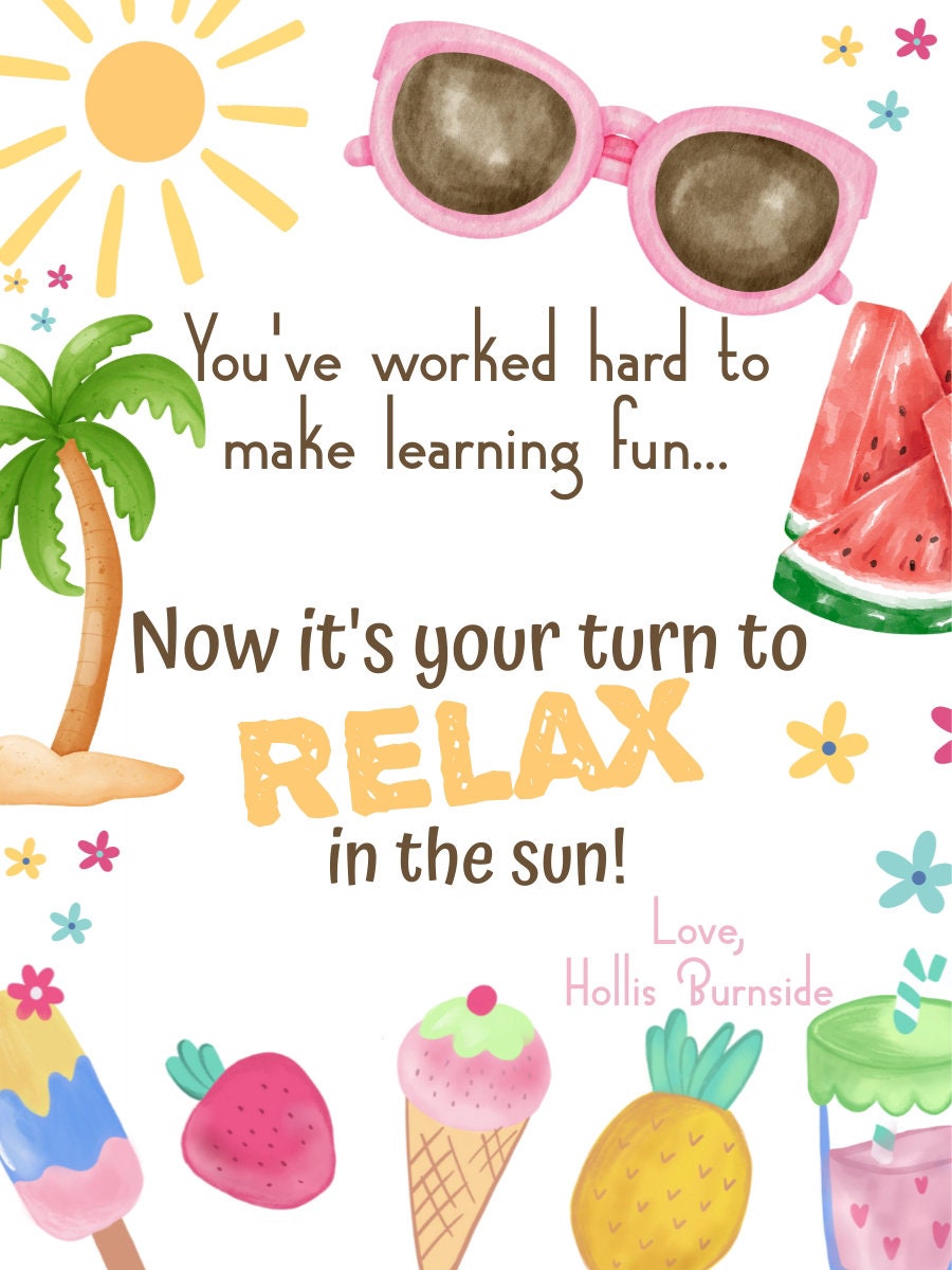 Editable Summer Teacher Appreciation Gift Tag | Your Turn to Relax in ...