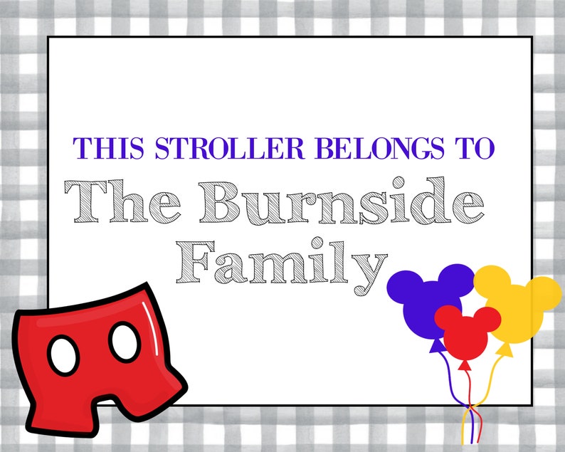 Printable Stroller Tag, Stroller Tag Digital Download, Printable ...