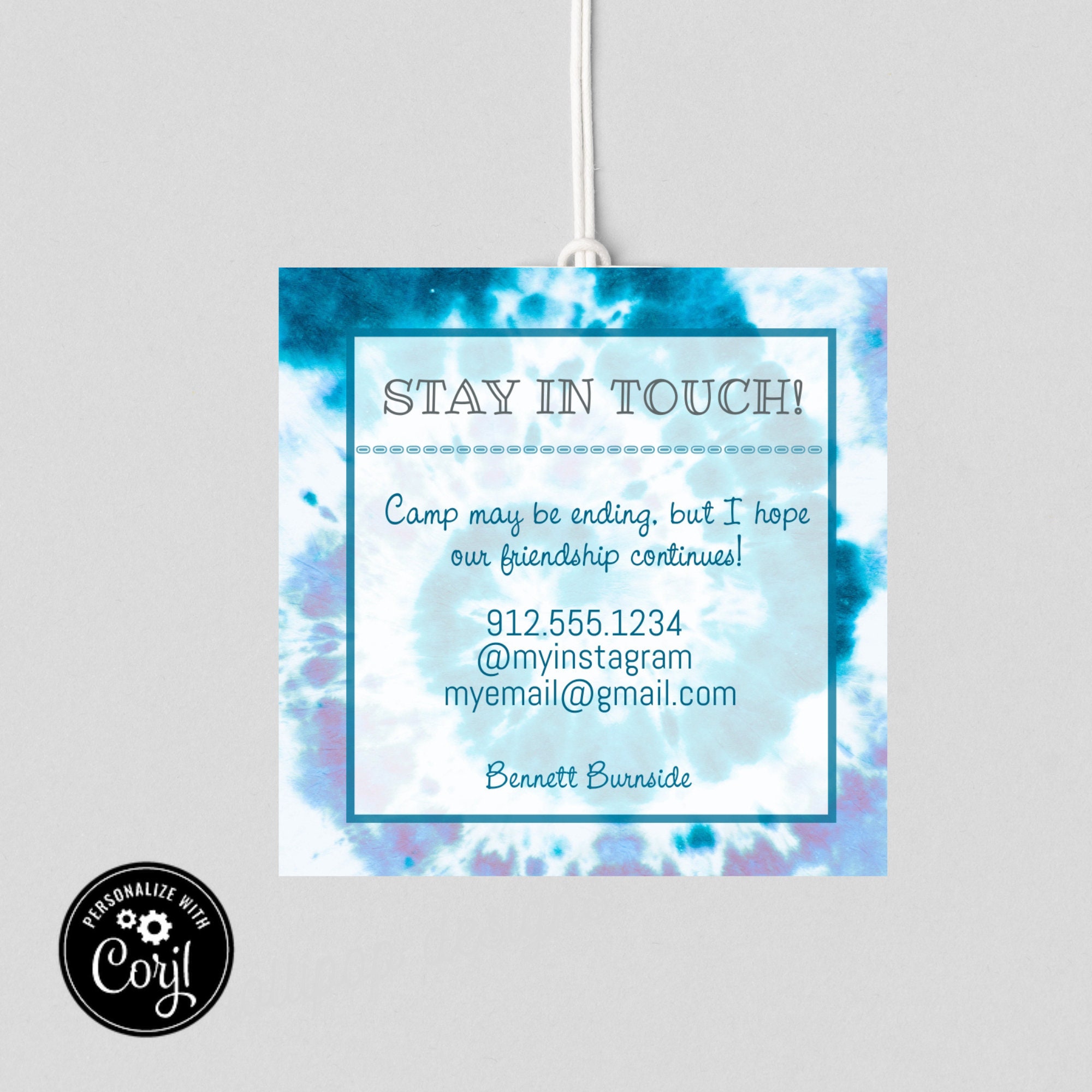 Printable Summer Camp Calling Card Play Date Calling Card Summer Play ...