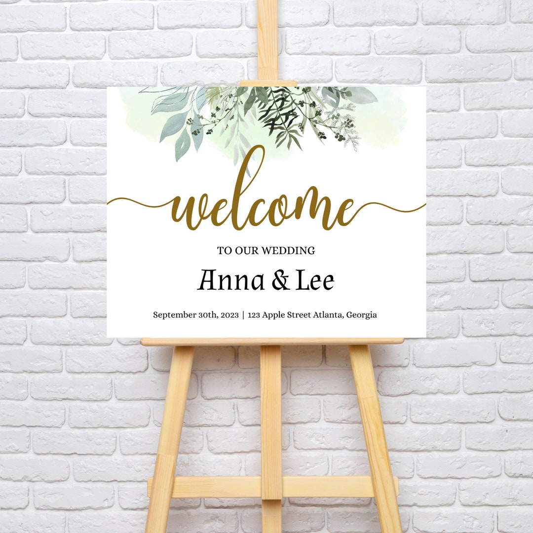 Wedding Welcome Poster | Digital Download | Wedding Template | Editable ...