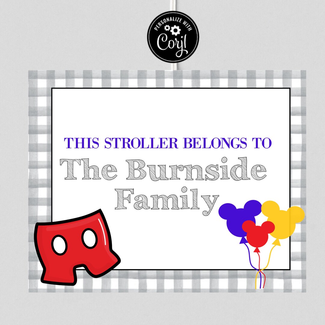 Printable Stroller Tag, Stroller Tag Digital Download, Printable ...