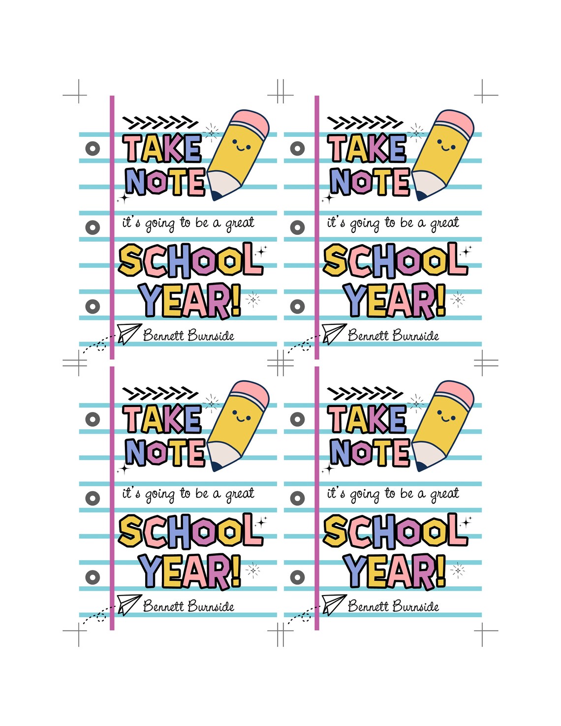 Printable Back to School Gift Tags Happy First Day Take Note Gift for ...