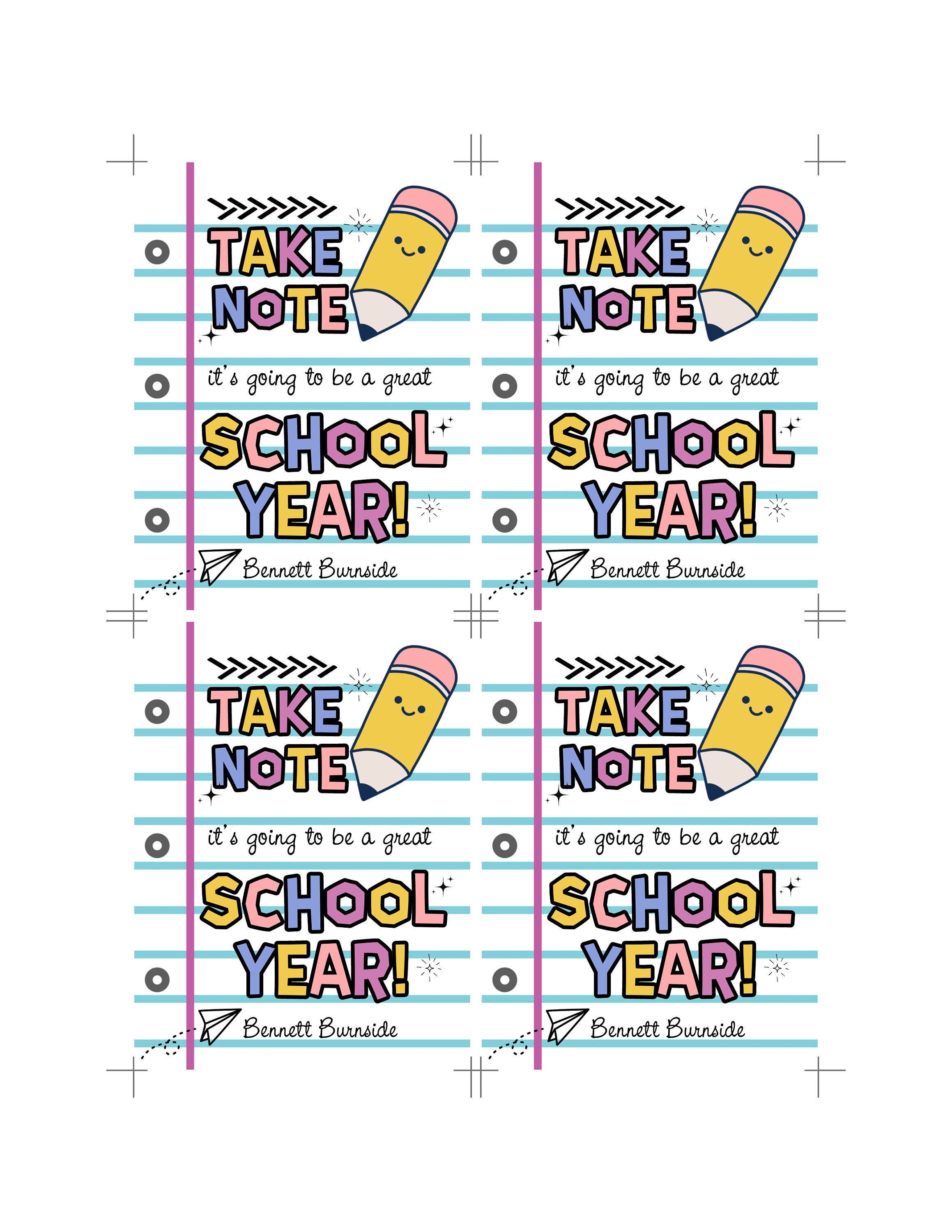 Printable Back to School Gift Tags Happy First Day Take Note Gift for ...
