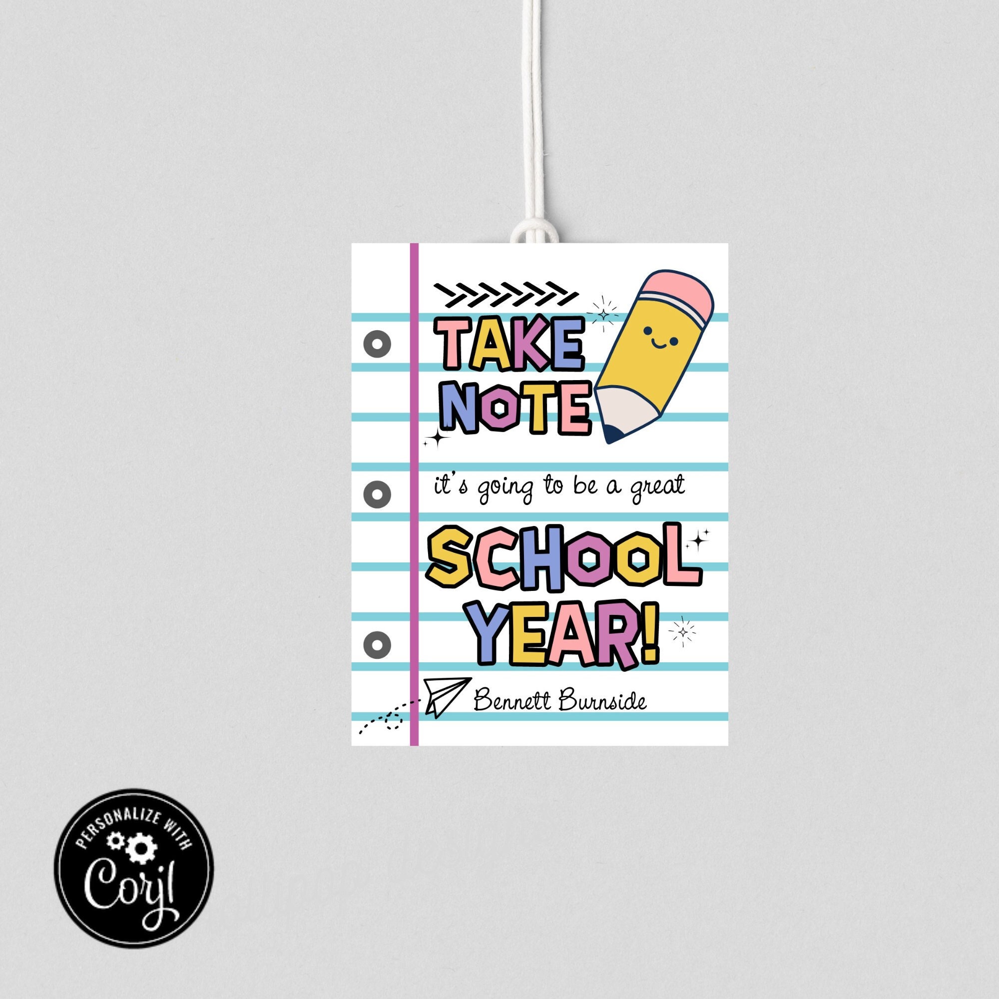 Printable Back to School Gift Tags Happy First Day Take Note Gift for ...