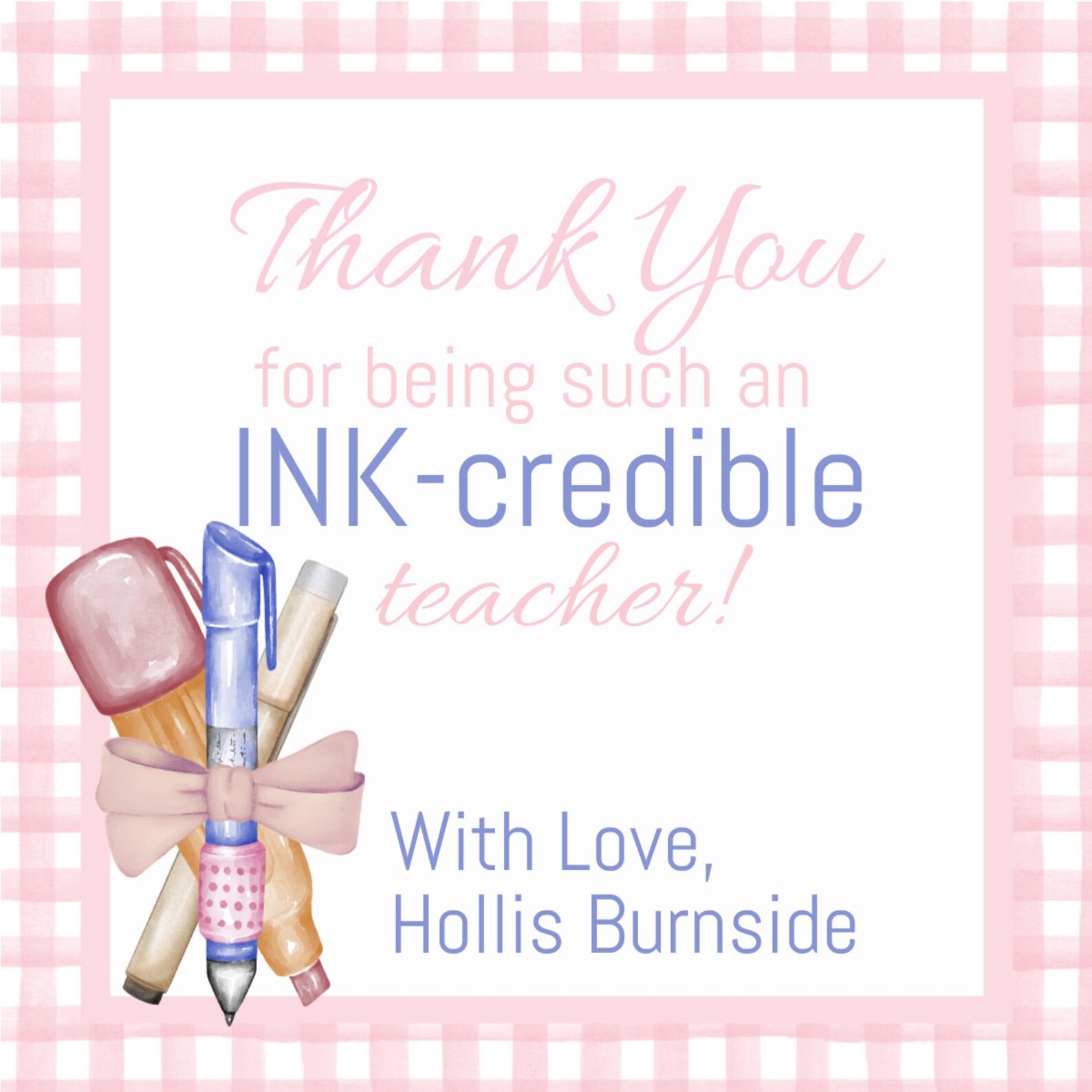 Ink-credible Teacher Appreciation Gift Tag | Printable Teacher ...
